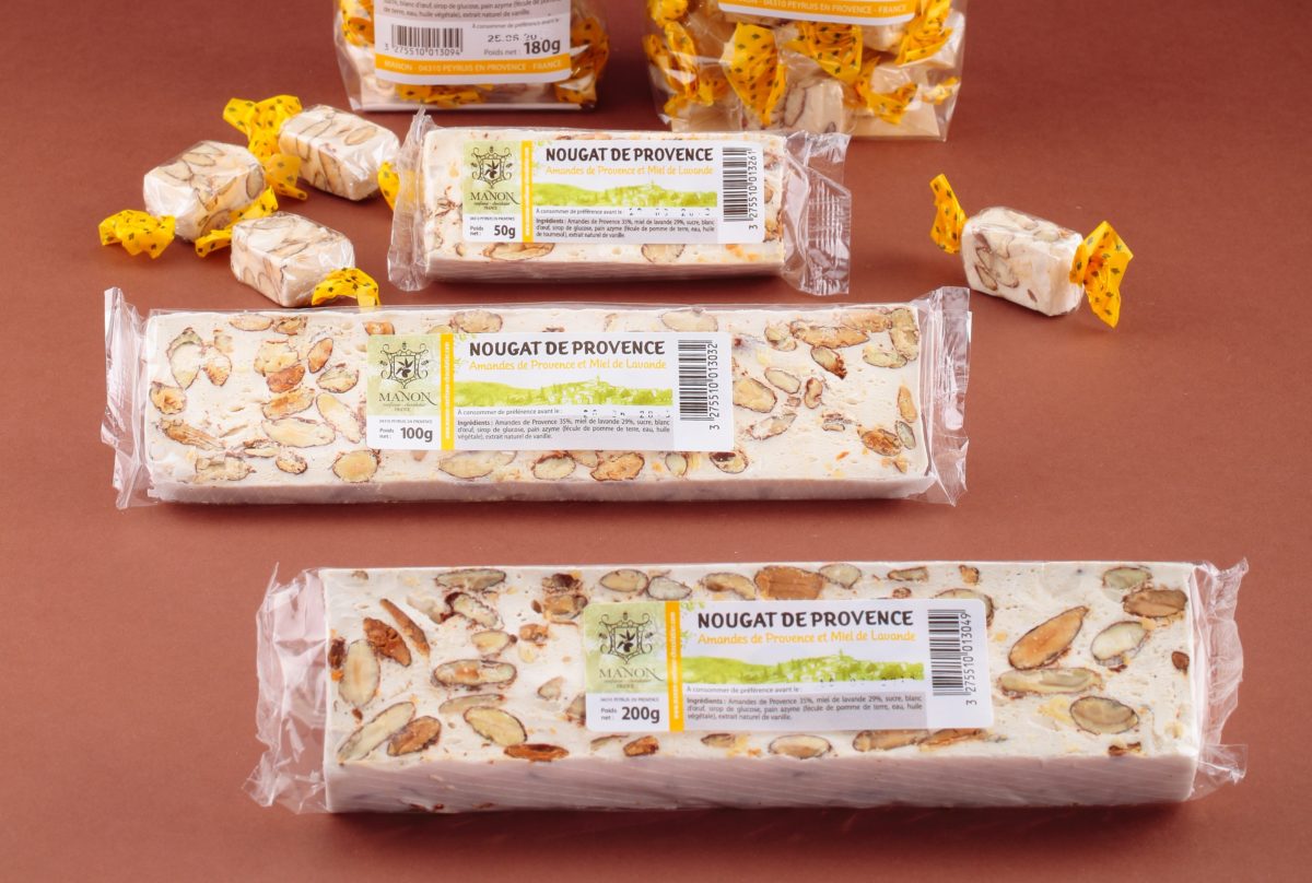 Barre NOUGAT BLANC PROVENCE - 50g, 100g ou 200g - Manon Chocolat